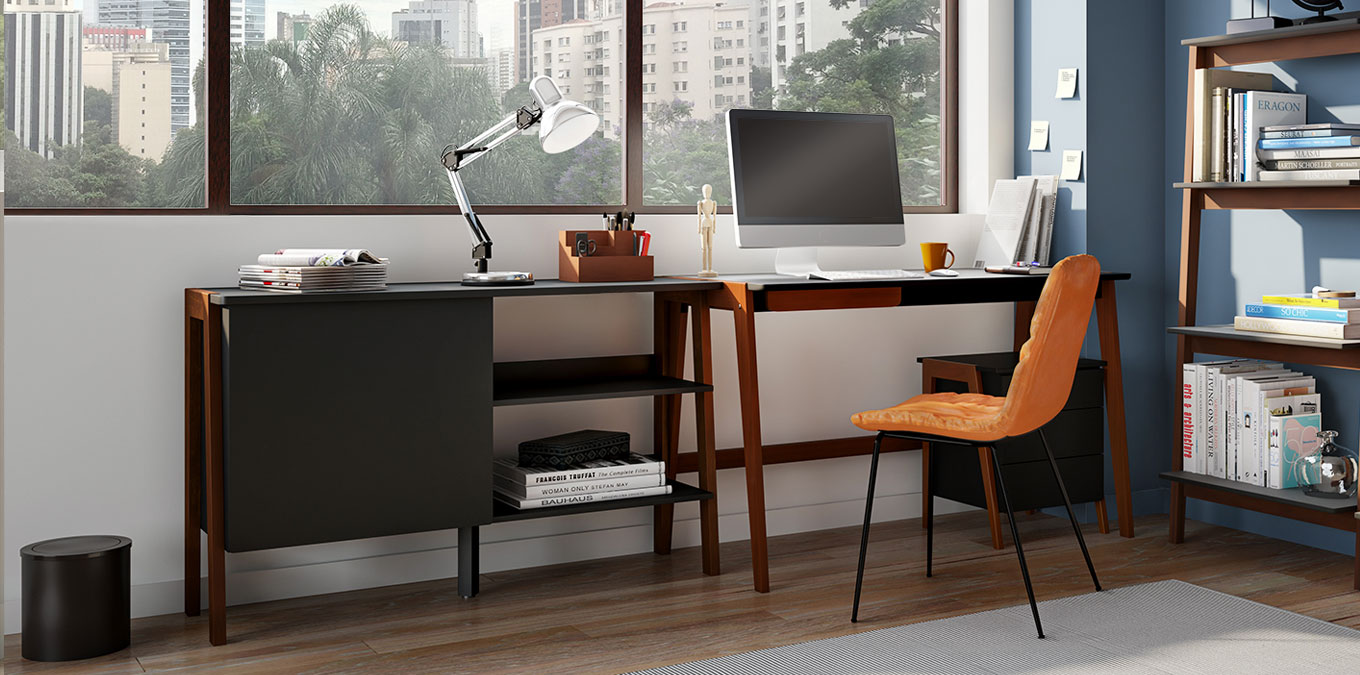 Home office integrado: 5 soluções para montar e organizar | TokEmCasa